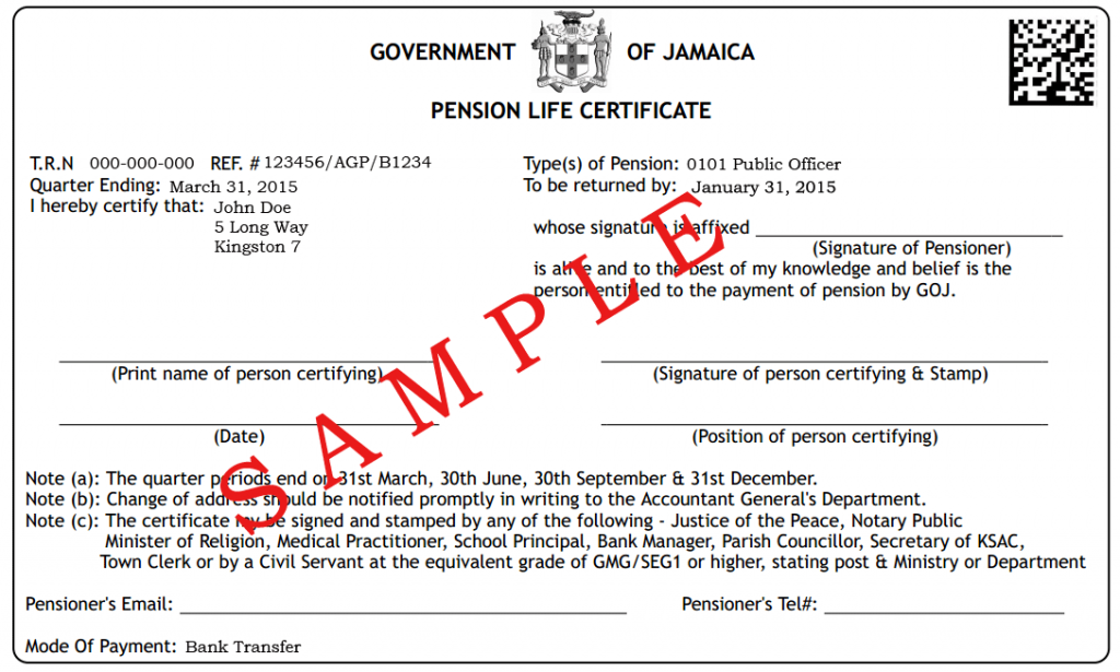 Life Certificate Guidelines Accountant General s Department